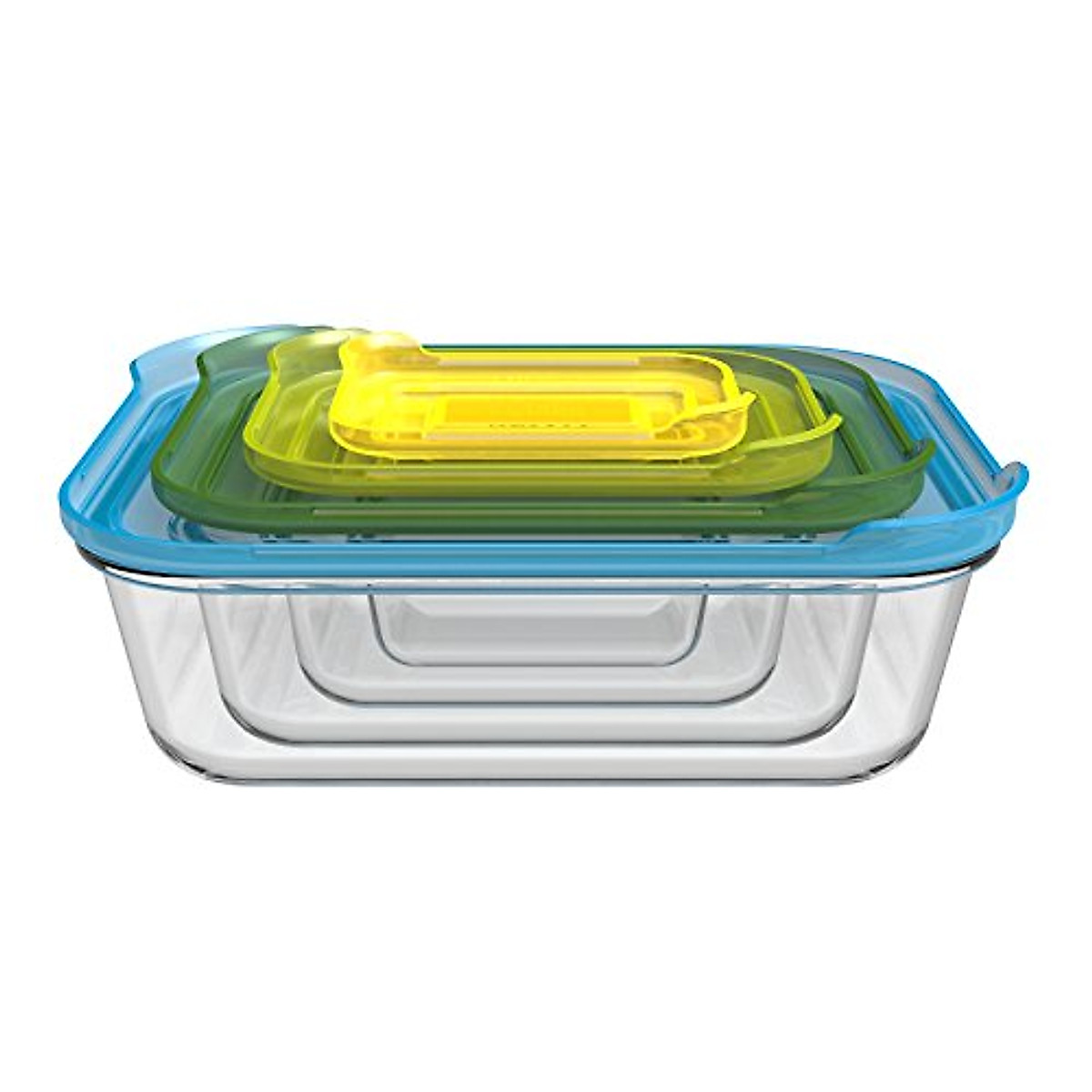 Joseph Joseph Nest Glass Storage Dishes-Multi-Colour, Set of 4, Multicolor
