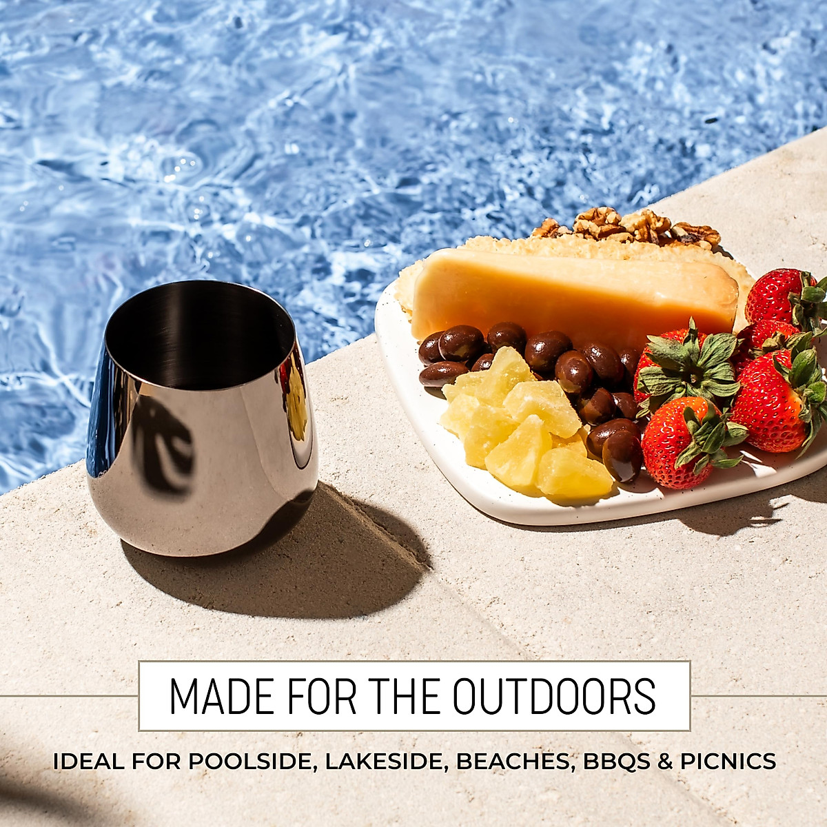 Wills and Elm Black Wine Glasses - Stemless Stainless Steel Wine Glasses Set of 4 with Aerator - Metal Wine Glass - Stainless Steel Wine Glass - Unbreakable Wine Glasses - Outdoor Wine Glasses - 18oz