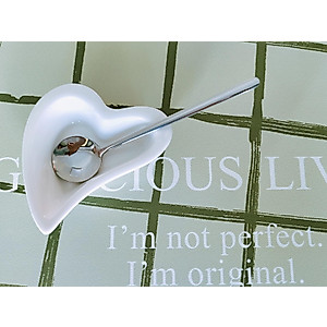 Coffee Spoon and Rest Set, Heart Coffee Spoon Rest for Coffee Bar Small Spoon Rest for Coffee Station Tea Spoon Rest Coffee Spoon Holder for Coffee Bar Teaspoon Rest with Spoon (Two Sets)