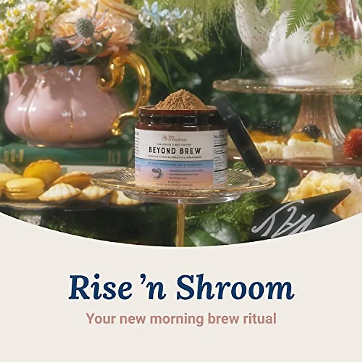 Beyond Brew Mushroom Superfood Coffee | Mushroom Coffee Alternative Low Caffeine | Healthy Coffee Substitute | W/Prebiotics & Probiotics | By Live Conscious | 30 Servings Net Wt. 7 oz (0.4 lb/201g)