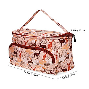 OHPHCALL Knitting Bag Yarn Storage Organizer，Crochet Bags Portable Knitting Tote Basket Yarn Bags for Crochet Hooks, Crocheting Kit, Knitting Needles, Yarn Balls, Project