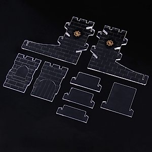ENHANCE Dice Tower Dice Tray for Tabletop RPG Games - Portable Dice Roller with Castle Tower Design, Roll Up to 14 Standard Dice at Once - Etched Castle Rolling Tray Tower Great for Game Nights