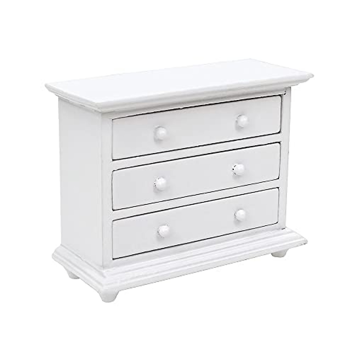 White Wooden Nursery Bedroom (5pcs) 1:12 Scale Dollhouse Furniture,Non-Toxic Paint