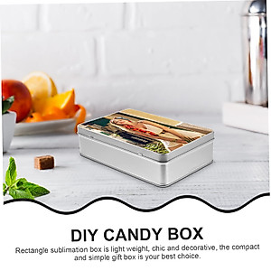 Box Sublimation Candy Tin Box Storage Box with Lid Cake Container Candy Containers Tin Pen Pencil Case Sublimation Metal Box Small Tin Box Tinplate Trinket Box Container