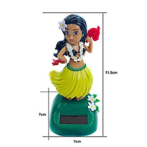 Car Dashboard Decoration Solar Dancing Toy Doll Hawaiian Hula Girl Dashboard Bobble Plastic Bobble Head Figures Ornaments Car Interior Decoration Bobble Head Toy Gift