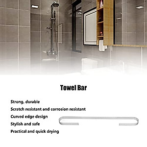 VTOSEN Bathroom Hardware Tower Bar Stainless Steel Towel Rack Adhesive Wall Mounted Towel Single Bar for Bathroom, Kitchen, Bedroom Black