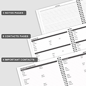 2024-2028 Monthly Planner/Calendar - Jan 2024 - Dec 2028, 5 Year Monthly Planner with Tabs & Celebrity Quotes, 9" x 11", Famous Quotes, Two-Side Pocket, Suitable for Long-Term Planning, Grey