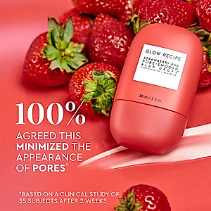 Glow Recipe Strawberry BHA Pore-Smooth Blur Drops - Silicone-Free, Oil-Free - BHA Primer Face Makeup Pore Minimizer - Antioxidant Face Serum for Women - Pore Reducer for Hydrating, Glowing Skin (30ml)