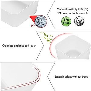 Poeland 10 Pcs Drawer Organizer Tray Storage Box for Bedroom Dresser Bathroom Kitchen, Frosted