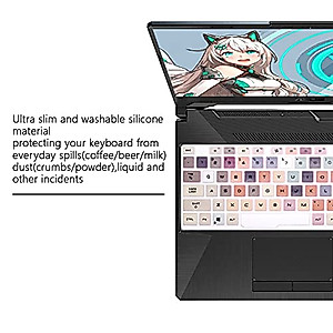 WYGCH Silicone Keyboard Cover Skin for ASUS Tianxuan 15.6 inch/Tianxuan Plus 17.3 inch for ASUS Flying Fortress 8 FA506 Gaming Laptop USA Version(Flame Colorful)