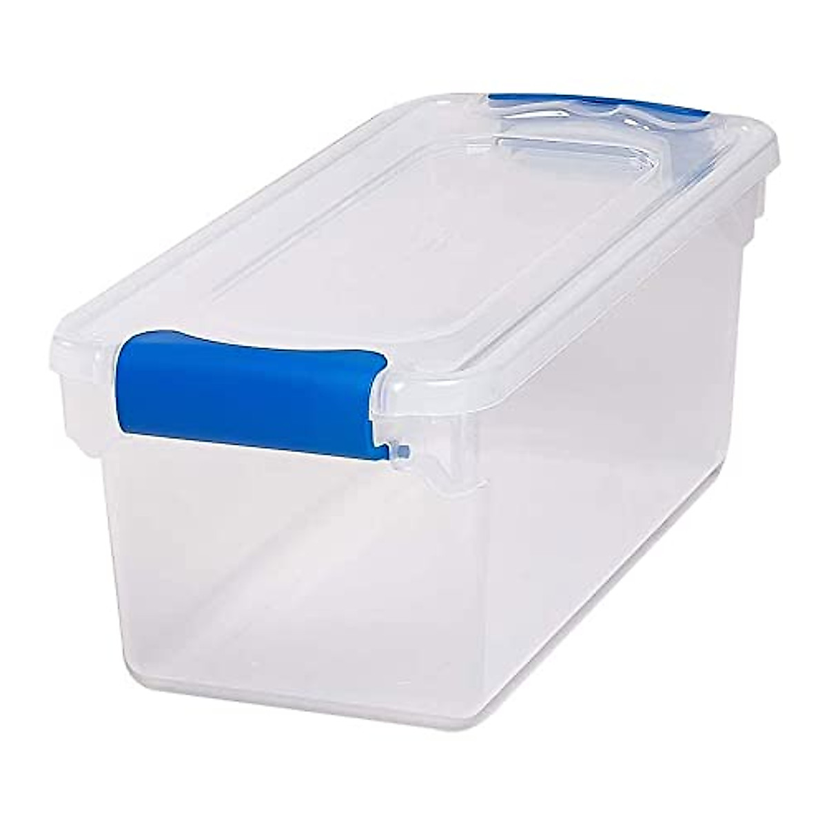 HOMZ 7.5 Quart Clear Plastic Stackable Storage Container Tote with Secure Latching Lid for Home and Office Organization, 10 Pack