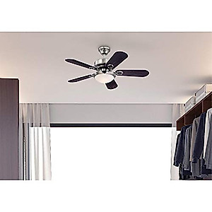 Westinghouse 7230300 Cassidy Indoor Ceiling Fan with Light, 36 Inch, Brushed Nickel