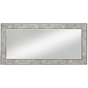 OBIOZZ Floor Mirror, Full Body Mirror Full Length Mirror Standing Rustic Wall Mirror Floor Leaning Standing Large Full Length Beveled Glass Gray Dressing Mirror for Bedroom Living Room