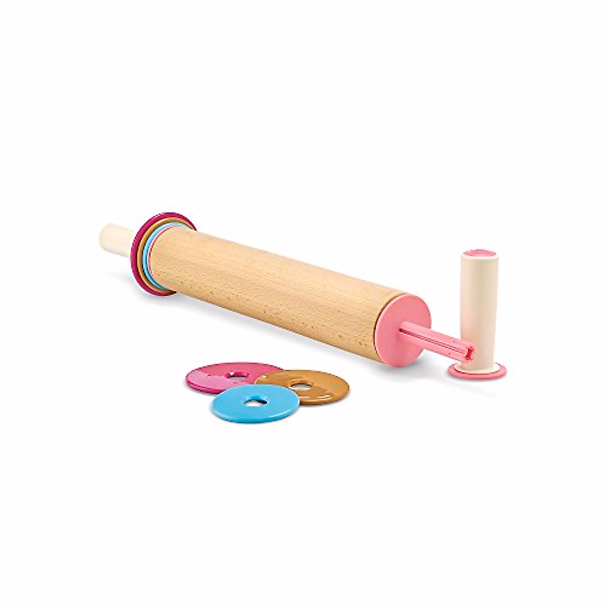 Bakelicious Adjustable Rolling Pin, Wood and Nylon, 12-Inch Barrel