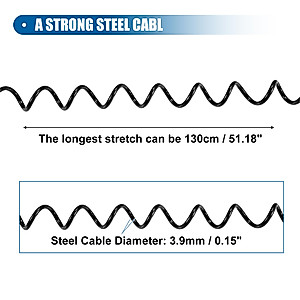 uxcell Adjustable Bike Chain Lock with 4 Digit Bike Lock Cable Anti Theft Bicycle Chain Lock Long Security Resettable Bike Cable Lock for Bike Bicycle