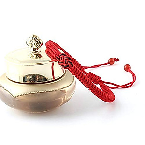 RINHOO Red Black Mix White Infinity Love Multicolor Lucky Bracelet for Men Women Tibetan Lucky Amulet Knot Bracelet Woven Thread String for Friend and Couple Peace and Protection (2PCS Black+Red)