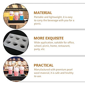 Happyyami 2Pcs Milk Tea Cup Holder Cardboard Drink Carrier Drink Carrier for Packing Tray Door Dash Supplies take Out Cup Carrier Pearl Cotton Drinking Cup Holder Model