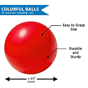 Multicolored Replacement Ball Set (1.75") for Pound A Ball Baby Hammering & Pounding Toys | Durable, Crush-Proof Plastic Balls Perfect for Toddler Pound A Ball Toy & Baby Ball Drop Toys | 6 Ball Set