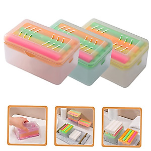 VILLFUL 3pcs Multifunctional Soap Box Enamel Cup Glass Soap Foaming Tool Soap Foaming Holder Drain Soap Dish Holder Bar Soap Dish Home Tools Shelf Plastic Travel Storage