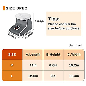 Foot Warmer - Double-Side Heating Electric Heated Foot Warmers for Men and Women Foot Heating Pad with 6 Levels Temp and 4 Timers (L- Remote Control)