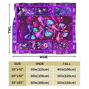 Kaydems Butterfly Blanket Mom Blanket Mother's Day Throws Blanket for Sofa Bed Couch Throw 50"X40" M9
