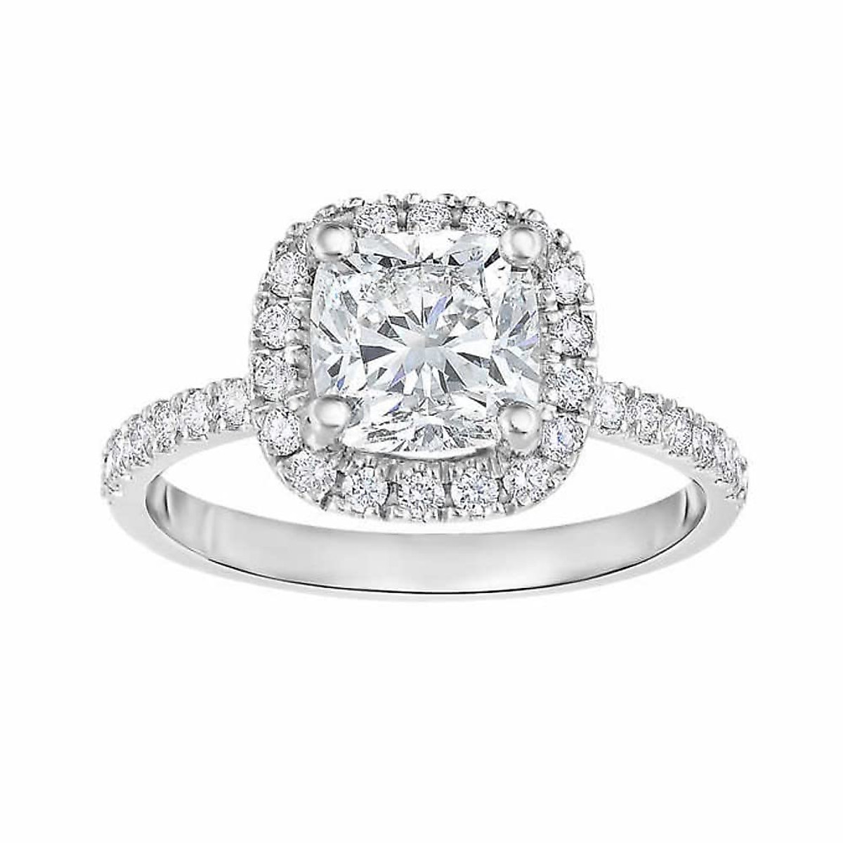 Cushion Cut Wedding Rings Set Engagement Ring, 1-7/8(ctw) Carat Moissanite Engagement Ring Bridal Ring Set For Women 925 Sterling Silver Promise Ring, Size 10