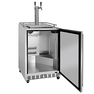 Kegco Kegerator 24" Wide Dual Tap Stainless Steel Commercial Beer Dispenser HK38SSC-2