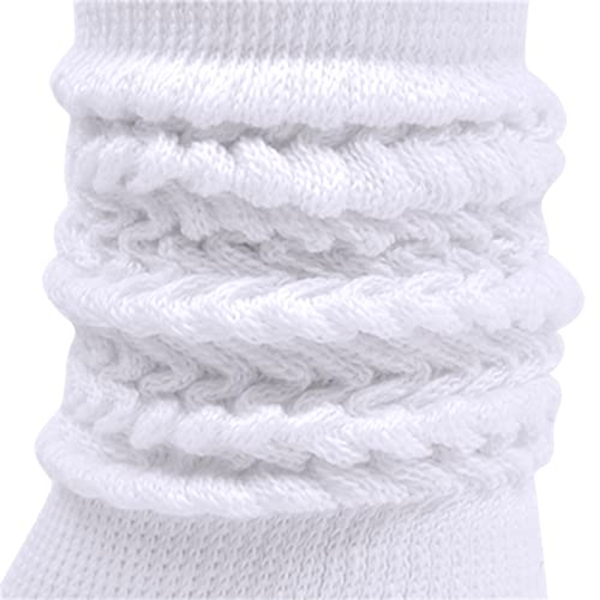 Intgoodluckycc White Slouch Scrunch Socks for Women, Scrunch Long High Tube Socks (1 Pair - White)