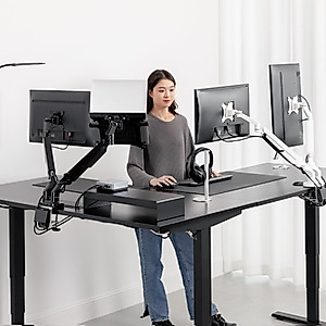 Progressive Desk L Shaped Height Adjustable Standing Desk 59" x 59" - Corner Computer Desk - Electric Stand Up Rising Workstation - Black Frame/Sunset Teak Top