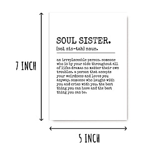 Soul Sister Card - Funny Sister Greeting Card - Sister Gifts - Christmas Thanksgiving Birthday Card For Soul Sister - Best Friend Gift Idea