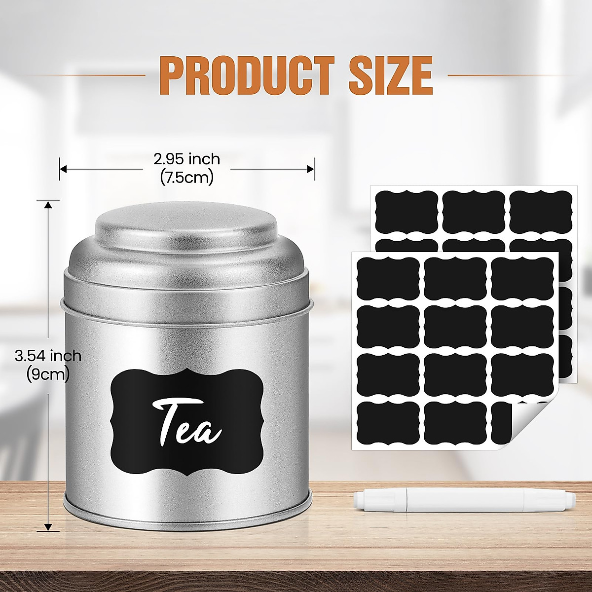 Tea Tin with Airtight Double Lids for Loose Leaf Tea Storage, 8 Oz Kitchen Small Tin Can and Tea Canister for Tea Coffee Sugar Candy Spices Christmas Gift (12 PACK)