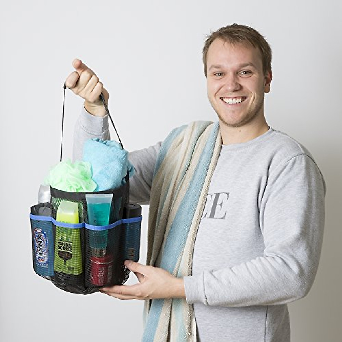 Shower Tote - ShowerMade Premium Quality Shower Caddy The Strongest Quick Dry Bag for your Washroom Accessories - Perfect Hanging Caddy for College, Dorm or Gym - Portable for Camping and Travelling