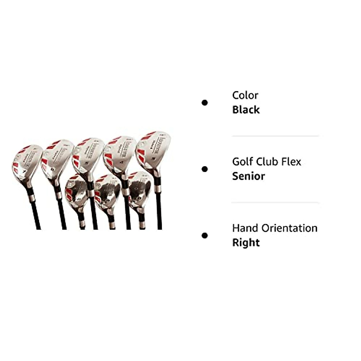 iDrive Hybrids Senior Men’s Golf All Complete Full Set, which Includes: #3, 4, 5, 6, 7, 8, 9, PW Senior Flex with Premium Arthritic Grip Right Handed Utility “A” Flex Clubs