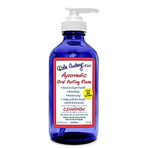 Dale Audrey Ayurvedic Oil Pulling for Teeth and Gums | Organic Cinnamon Flavored Oral Rinse Mouthwash | Natural Essential Oils for Bad Breath | Teeth Whitening and Fresh Breath | (8Oz)