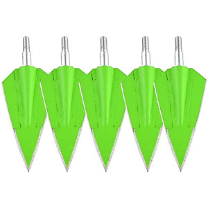 AMEYXGS 150 Grain Broadheads Archery Hunting Arrowheads Metal Arrow Tips Screw-in Arrow Heads with Box for Shooting Practice (Green)