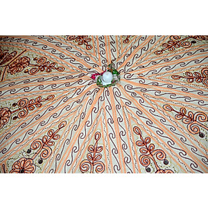 Garden beach patio umbrella parasol sun shade protection-Garden Umbrella Parasol Large, Handmade Large Outdoor, large garden umbrellas outdoor Diameter: 228 cm (Orange Elephant Design)