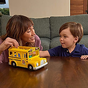 CoComelon Official Musical Yellow School Bus, Plays Clips from ‘Wheels on The Bus,’ Featuring Removable JJ Figure – Character Toys for Babies, Toddlers, and Kids