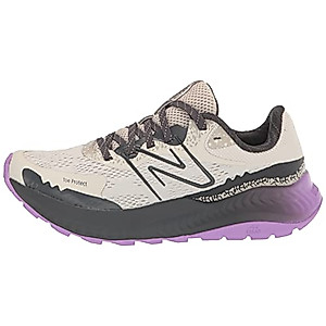 New Balance Women's DynaSoft Nitrel V5 Trail Running Shoe, Timberwolf/Phantom/Electric Purple, 8 Wide
