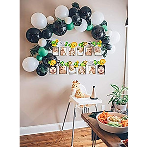 LaVenty Jungle Gold Monthly Photo Banner Wild One Monthly Photo Banner Safari First Birthday Banner Monthly Photo Banner Zoo Jungle Banner