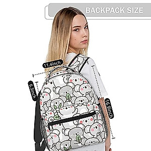 PARN Cute Koala Backpack For Women Men, 16.9 Inch Cute Koala Laptop Backpack College Bag Cute Travel Backpack