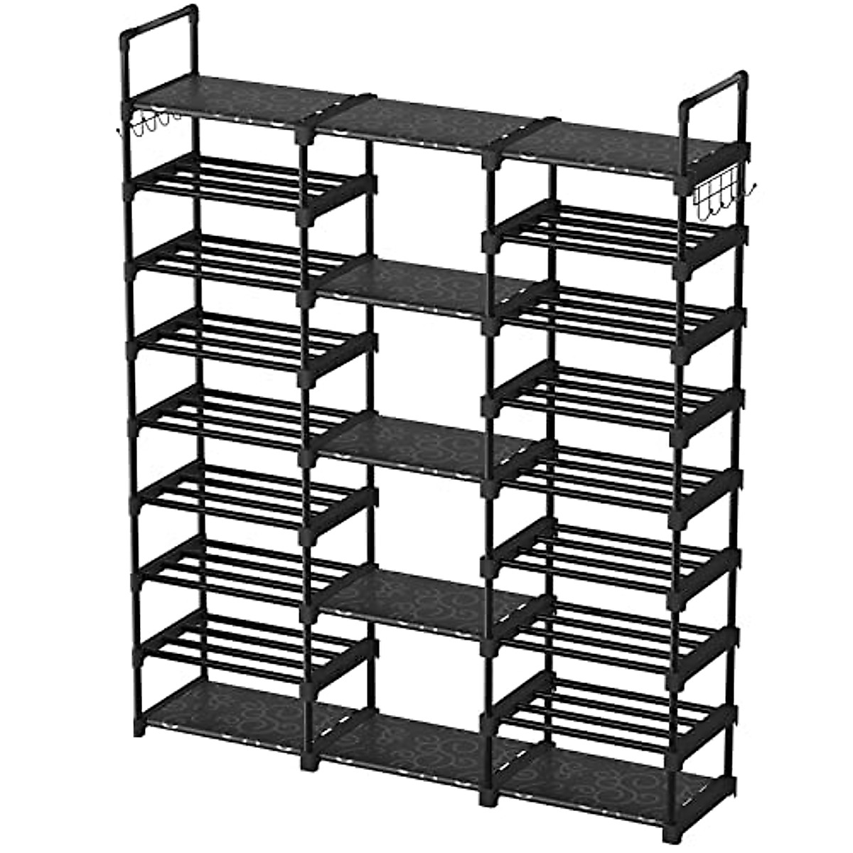 TIMEBAL Shoe Rack Storage Organizer Shoe Shelf Organizer for Entryway (9 Tiers 3 Rows, Black)