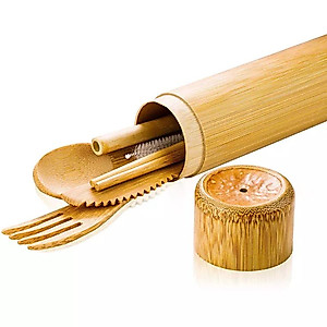 Bamboo travel utensils set with case, Bamboo set utensils, bamboo travel utensil set, bamboo Fork, Knife, Spoon, Portable Utensils for Travel, Ecofriendly, Portable, Sustainable