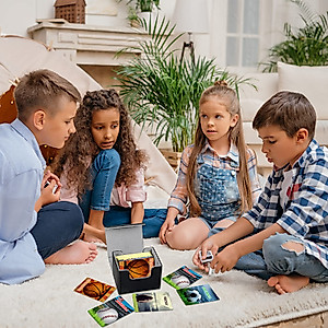 Frienda 2 Pieces Desk Box Commander Box Magnetic Box PU Leather Box 100 Card Desk Box for Trading Card Games, Black, 4.1 x 3.3 x 2.9 Inch