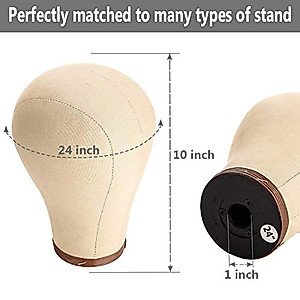 ZGCY 23 Inch Wig Head Cork Canvas Block Head Mannequin Head With Stand for Making Wigs (21''-24''INCH)