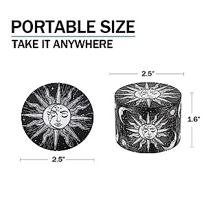 MIDOAIS Grinder 2.5inch, Boho Grinder Sun Moon Black