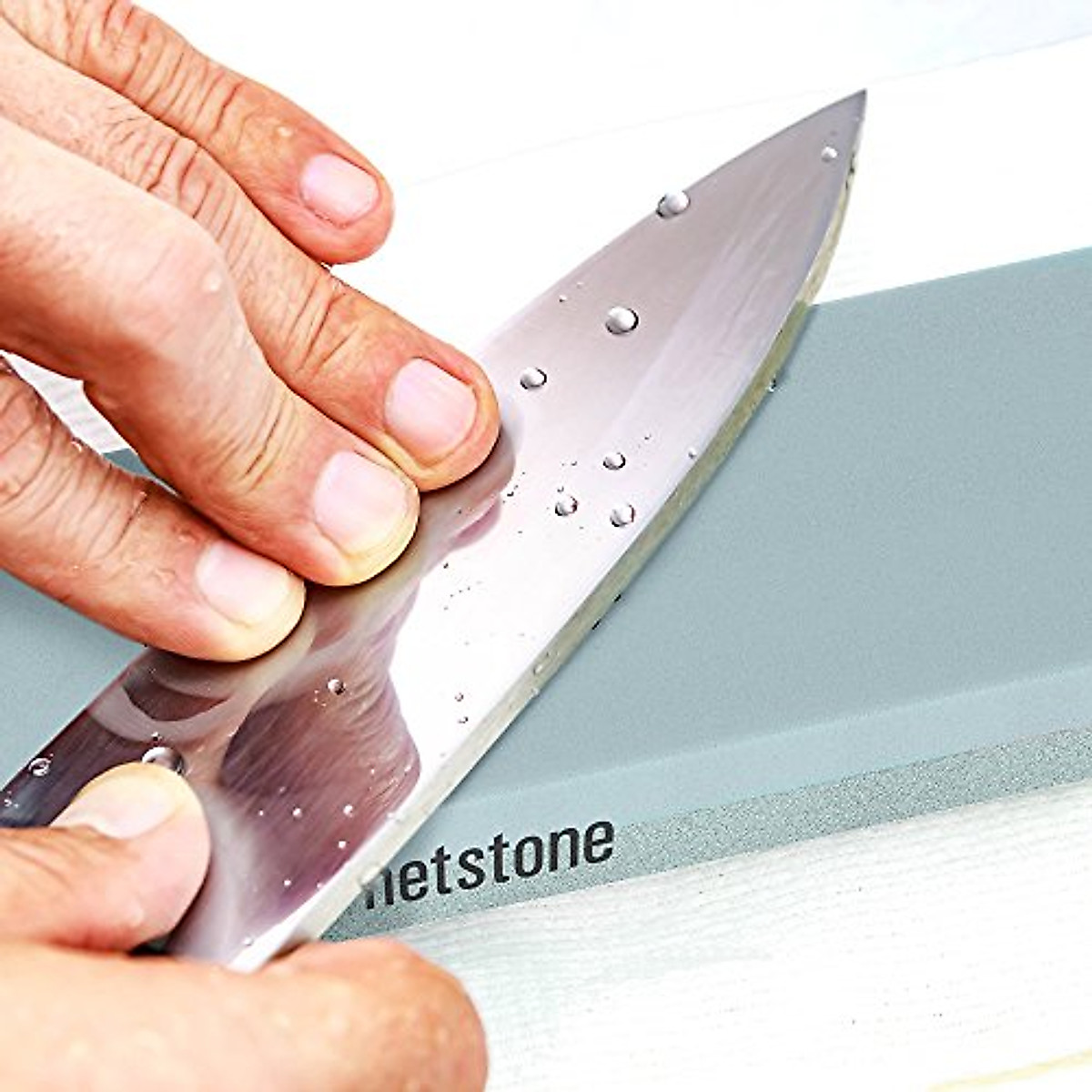 Whetstone Cutlery Sided, Gray Knife Stone-Dual 400/1000 Grit Wet Block-Sharpens and Polishes Sharp Tools and Kitchen, Hunting, and Pocket Knives by Whetstone, 1-Pack, Limestone
