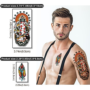 Yazhiji 77sheets Waterproof Temporary Tattoo for Men or Women 17sheets Larger Half Arm Wolf Peony Butterfly Snake Fake Tattoos for Boy or Girl And 60 sheets Tiny Flower Tattoo Sticker for Kids