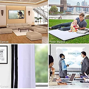 Portable Video Projector Screen, HD 4:3 Foldable Anti-Crease Projector Movies Screen, Portable Polyester Fabric Household Movie Screen for Home Theater Indoor Outdoor