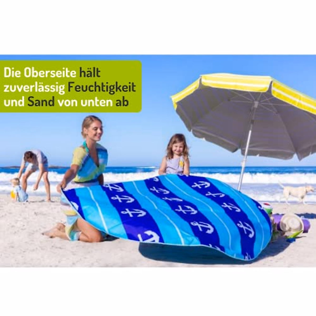 EverEarth E Lite Waterproof Beach Blanket & Kiddie Pool, Blue