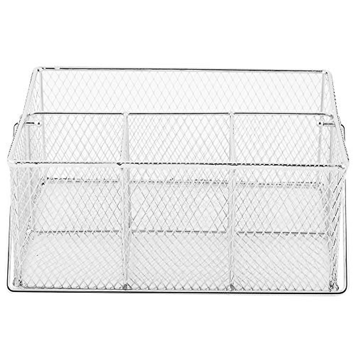 G.E.T. Enterprises WB-700 9.375" x 6.875, 4.5" Deep Mesh Wire Basket Caddy, Iron Chrome Plated, Chrome Silver